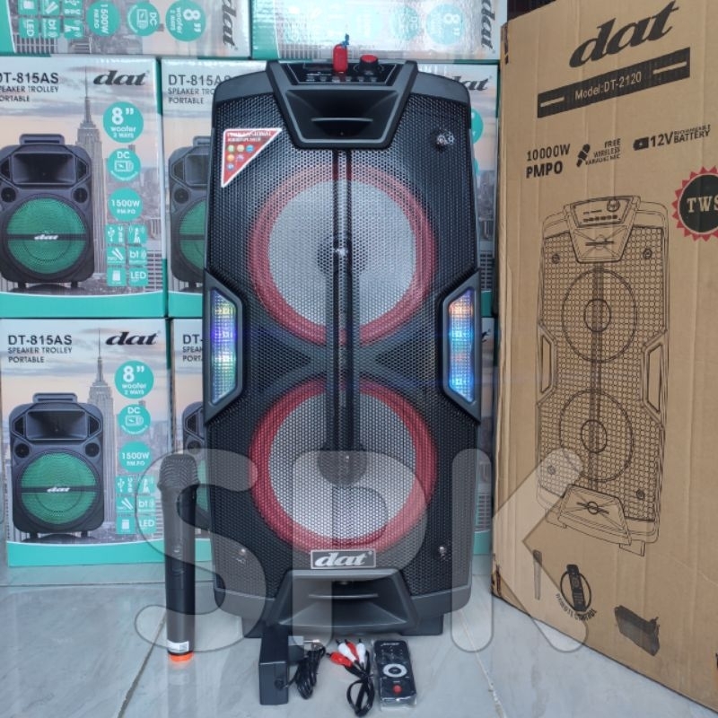 Jual Speaker Portable DAT 2120 10 inch 1 Mic Wireless | Shopee Indonesia
