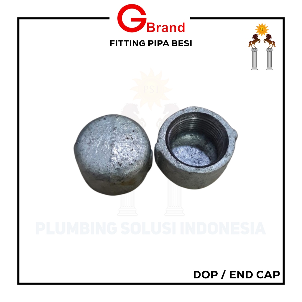 Jual G Brand Dop Galvanis Besi Drat BSPT 1/2 Inch / 20 mm | Shopee ...