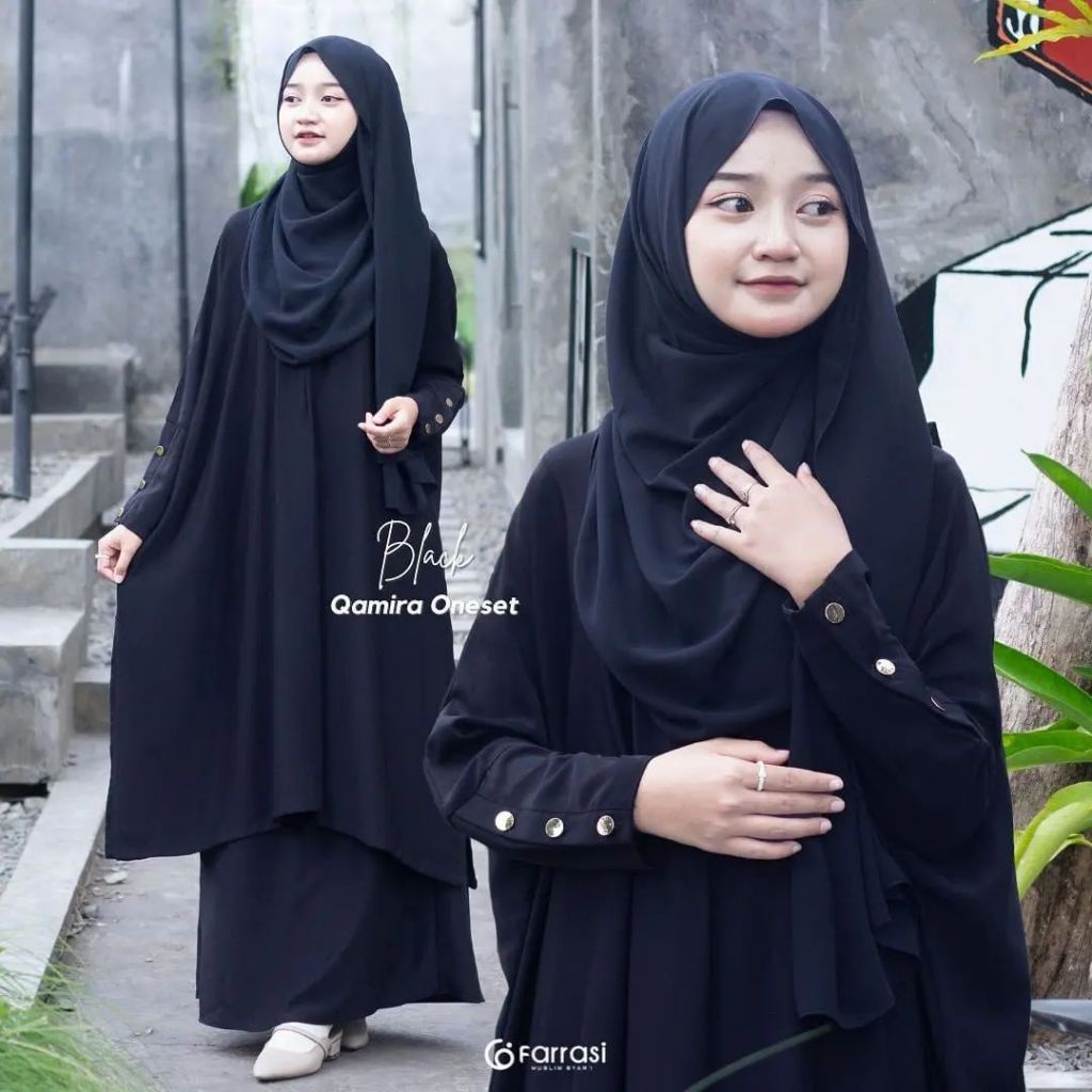 Jual QAMIRA ONE SET PHASMINA Baju Gamis Setelan Tunik Rok Dan Jilbab ...