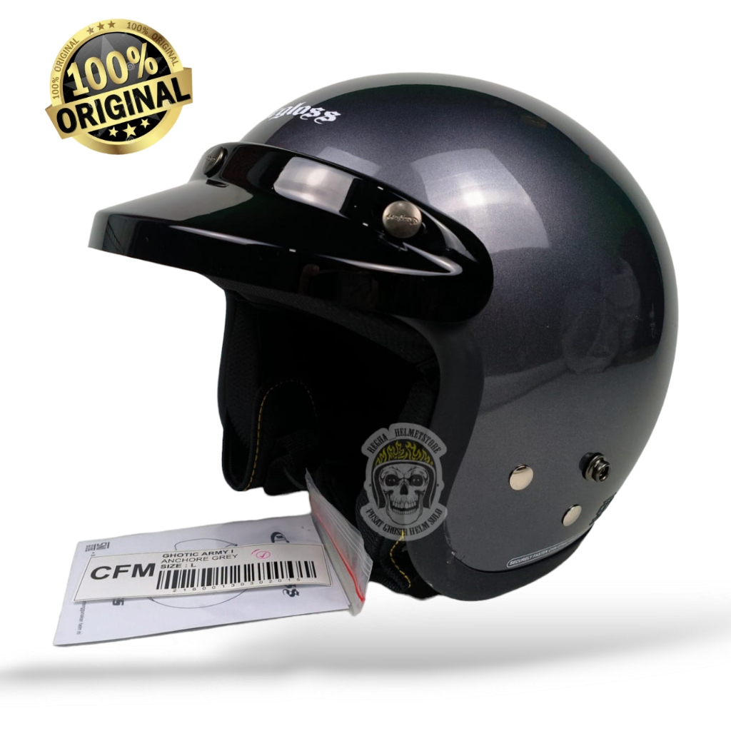 Jual HELM CARGLOSS ORIGINAL CFM ANCHORE GREY/ ABU METALIC | Shopee ...
