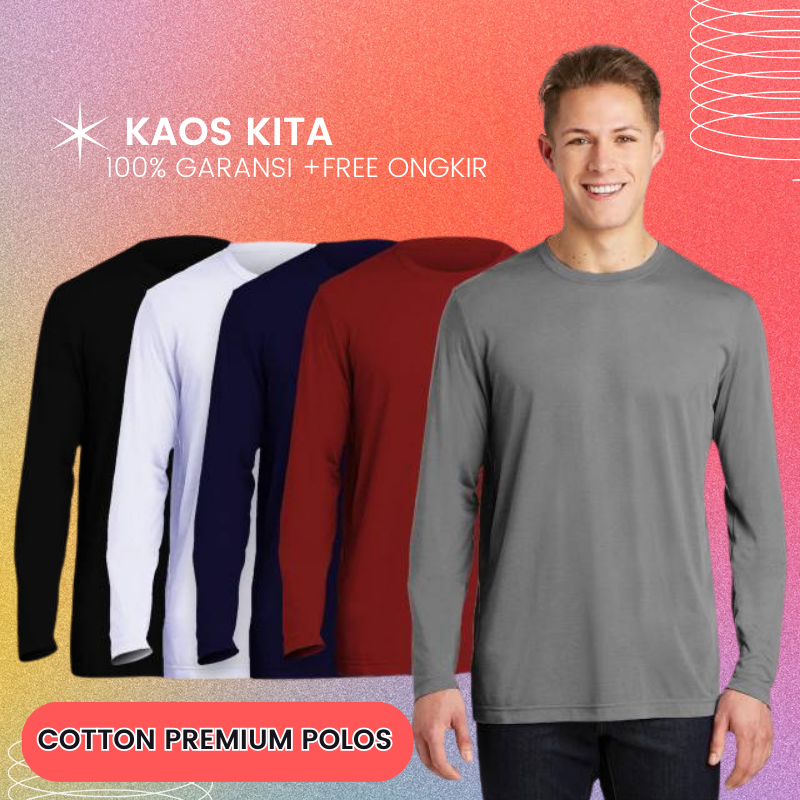 Jual Kaos Polos Lengan Panjang Catton Combed Premium - Kaos Pria Polos ... Jual Kaos Polos Lengan Panjang Catton Combed Premium - Kaos Pria Polos ...