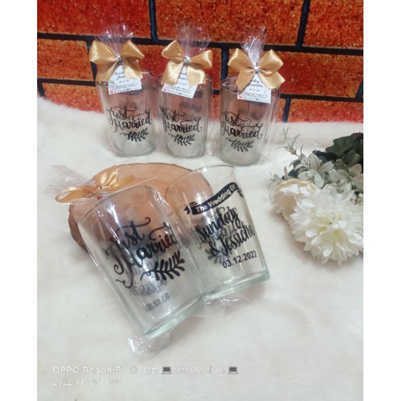 Jual Souvenir gelas kaca sablon | Shopee Indonesia