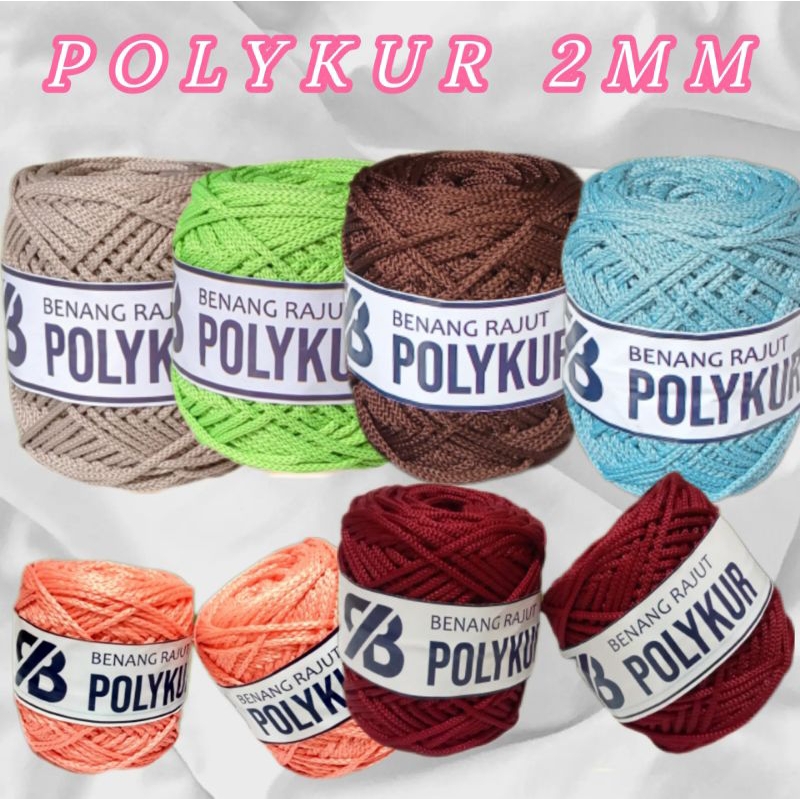 Jual BENANG RAJUT POLYKUR 2MM | POLYESTER KUR | TALIKUR POLY KUR ...