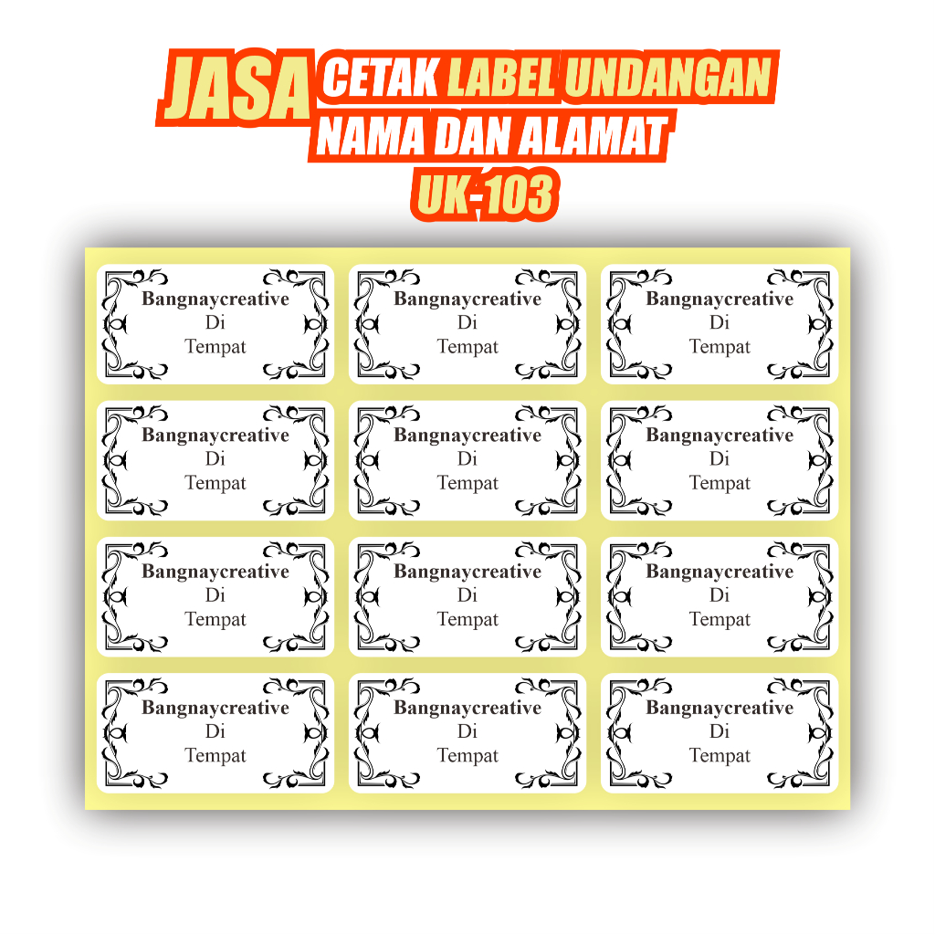 Jual CETAK LABEL UNDANGAN 103 BERMOTIF NAMA DAN ALAMAT | PROSES KILAT ...