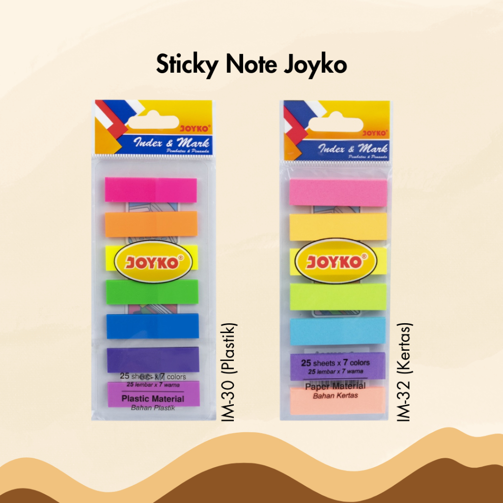 Jual Sticky Note Joyko IM-32 Kertas IM-30 Plastik Index Mark Penanda ...