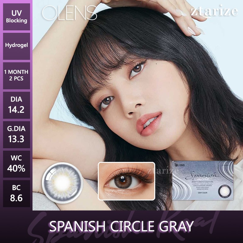 Jual ztarize - Ready Stock - OLENS 🇰🇷 Spanish Circle Gray 1 Month Soft ...