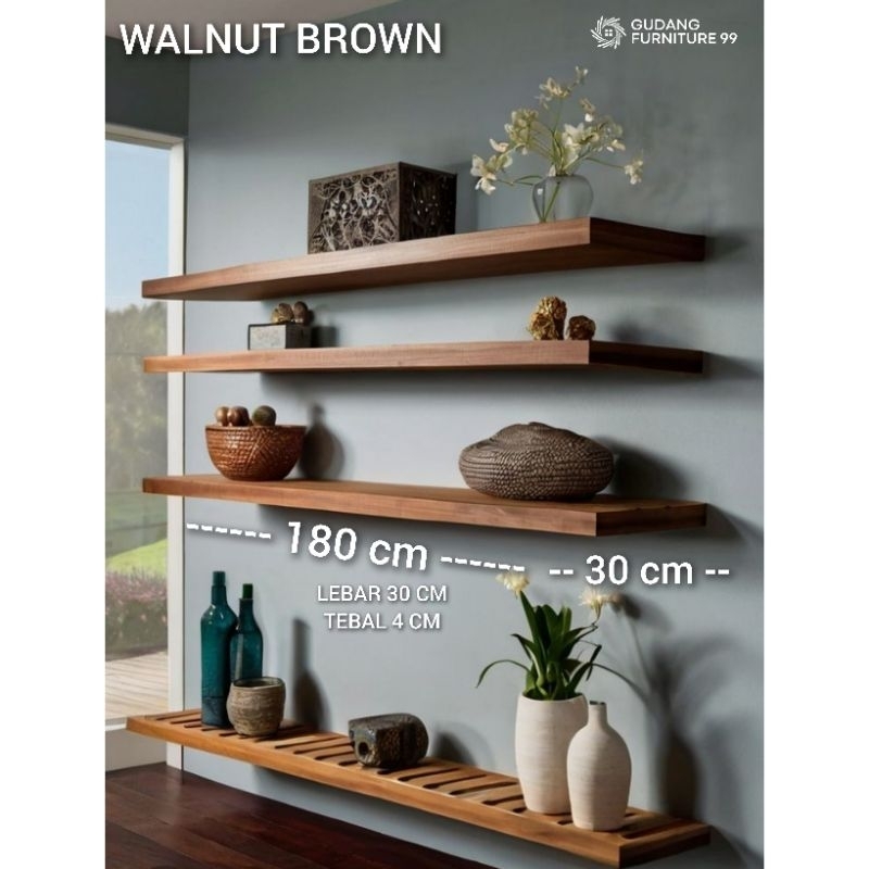 Jual Ambalan Dinding Lebar 30 cm, panjang 180 cm, Tebal 4 cm / Rak ...