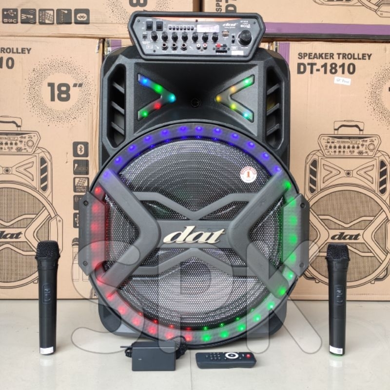 Jual Speaker Portable DAT DT 1810 18 inch 2 Mic Wireless | Shopee Indonesia
