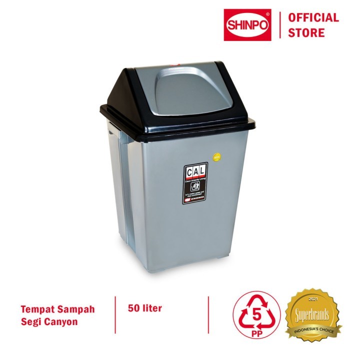 Jual Tempat Sampah Segi Canyon 50 L Indoor Outdoor SIP-848 | Shopee ...