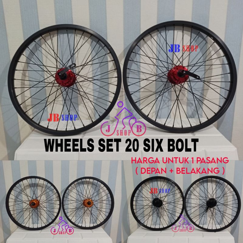 Jual VELG RIM RODA WHEEL SET SEPEDA 20 ALLOY REM DISC REM CAKRAM SIX ...