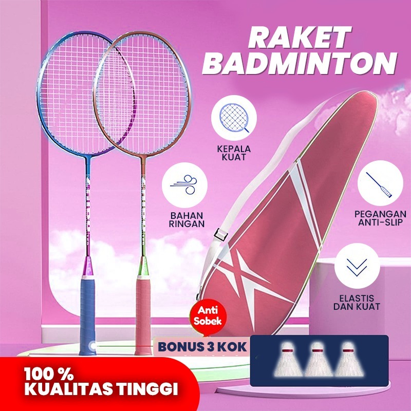 Jual RAKET BULU TANGKIS/ RAKET BADMINTON ISI 2 GRATIS BAG/KOK ...
