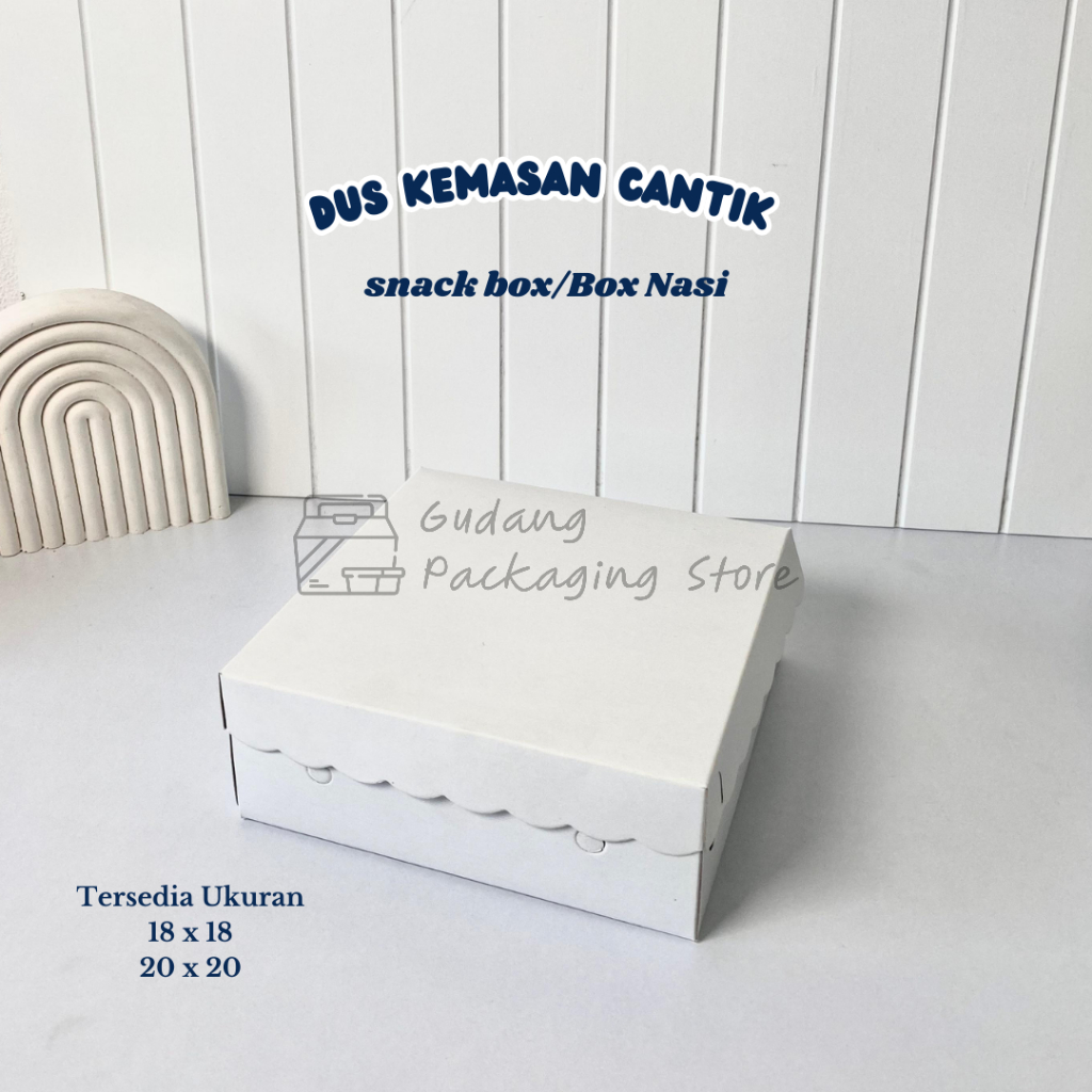Jual 100 PCS/ Box Snack polos /18x18/20x20/ Dus Snack / Dus Kue/ Box ...