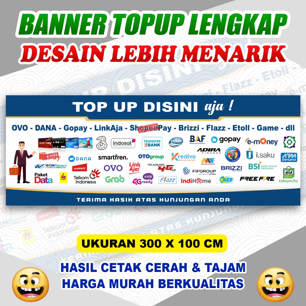 Jual BANNER TOP UP EWALLET ATM BERSAMA SPANDUK KONTER KUALITAS TERBAIK ...