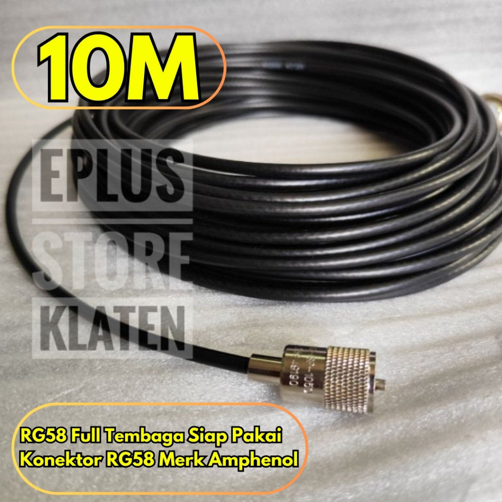 Jual kabel rg58 50 ohm cable coaxial full tembaga 10m siap pakai K148 | Shopee Indonesia