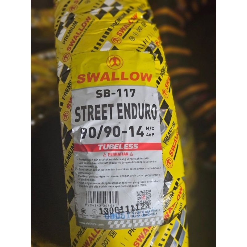 Jual BAN LUAR SWALLOW STREET ENDURO SB-117 90/90-14 80/90-14 100/80-14 SWALLOW TUBLESS | Shopee ...
