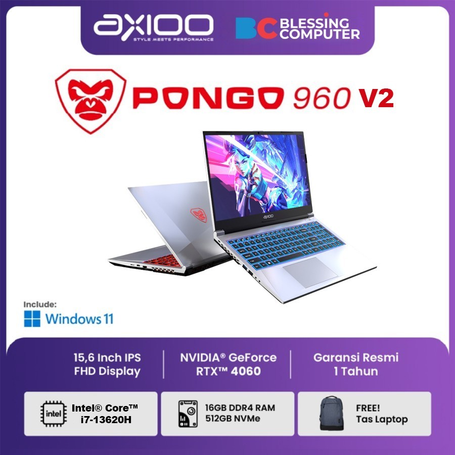 Jual AXIOO PONGO 760 V2 Core i7 13620H 16GB 512GB 4060 Win 11 Pro ...
