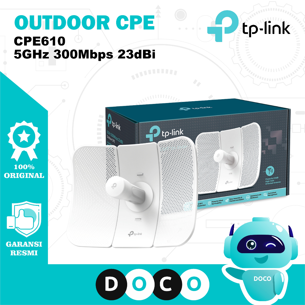 Jual TP-Link Access Point CPE610 Outdoor 5GHz 300Mbps Wireless WiFi ...