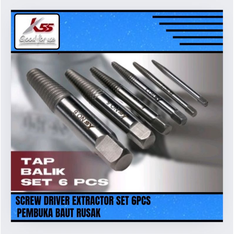 Jual Pembuka Baut Drat Kran Rusak Tap Balik Bolt Pipe Extractor Set ...