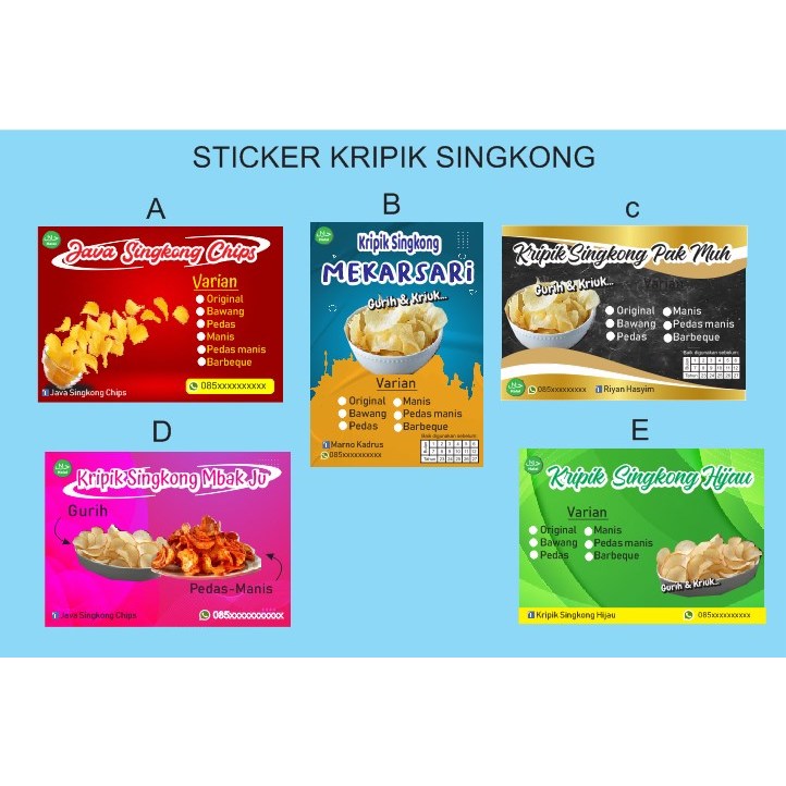 Jual Sticker Kripik Singkongstiker Kripik Botesticker Kripik Kentangstiker Makanan Shopee