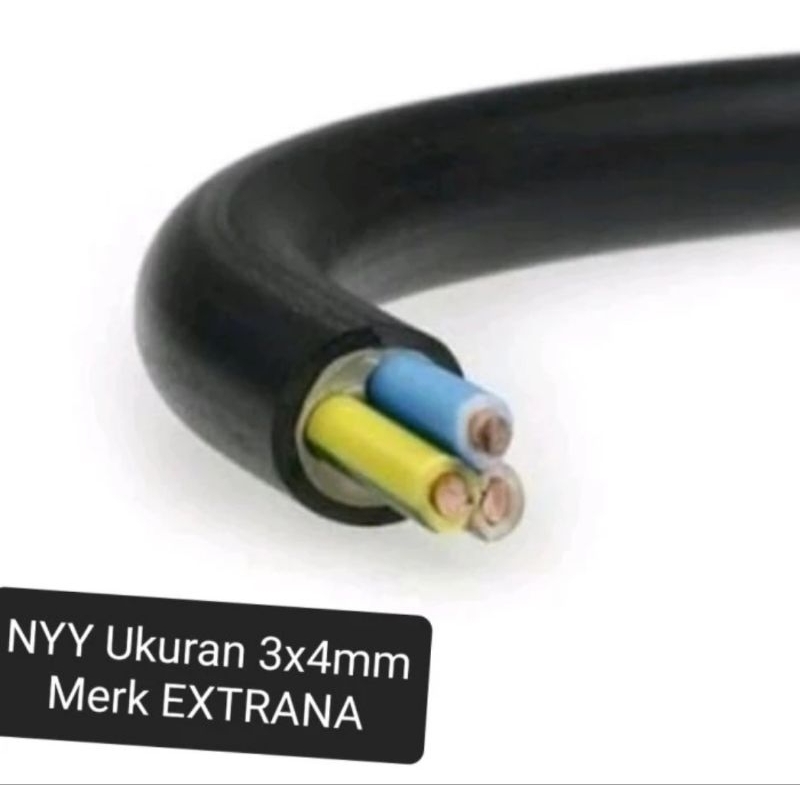 Jual Kabel NYY Hitam 3x4mm Extrana(Harga PerMeter) | Shopee Indonesia