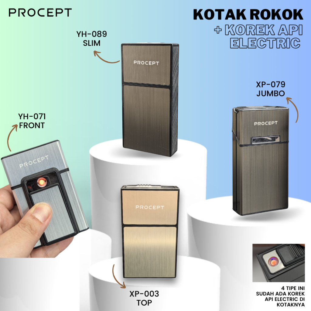 Jual ProCept Kotak Rokok Dengan Korek Api Electric Rokoko Lintingan ...