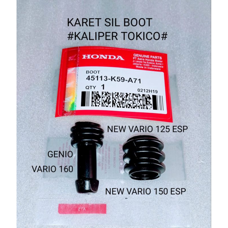 Jual karet sil seal boot kaliper rem cakram depan honda genio vario 125 esp new. vario 150 esp ...