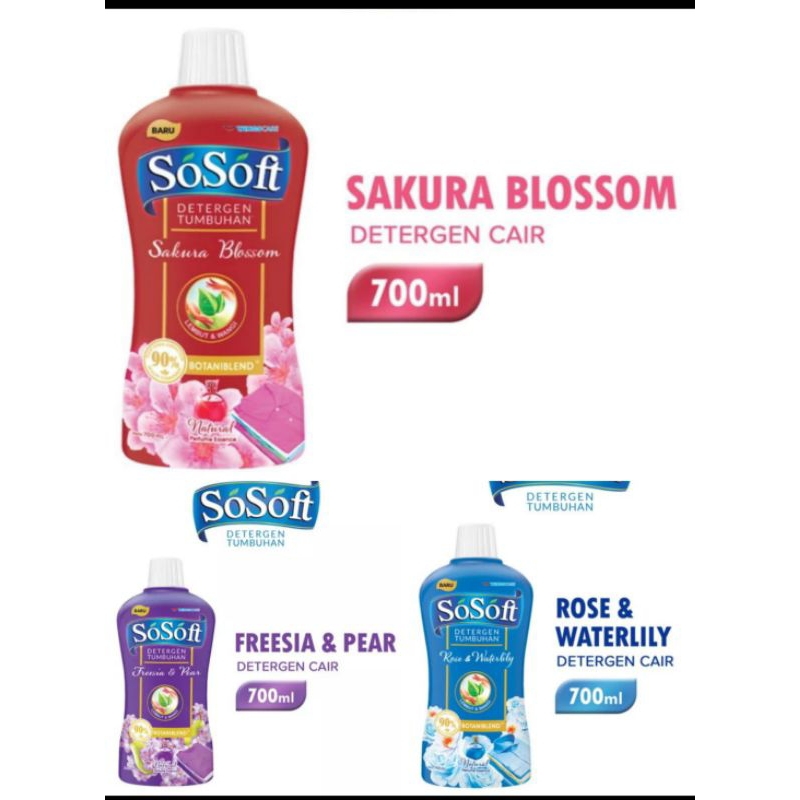 Jual Sosoft So Soft Detergent Cair 700 ml | Shopee Indonesia