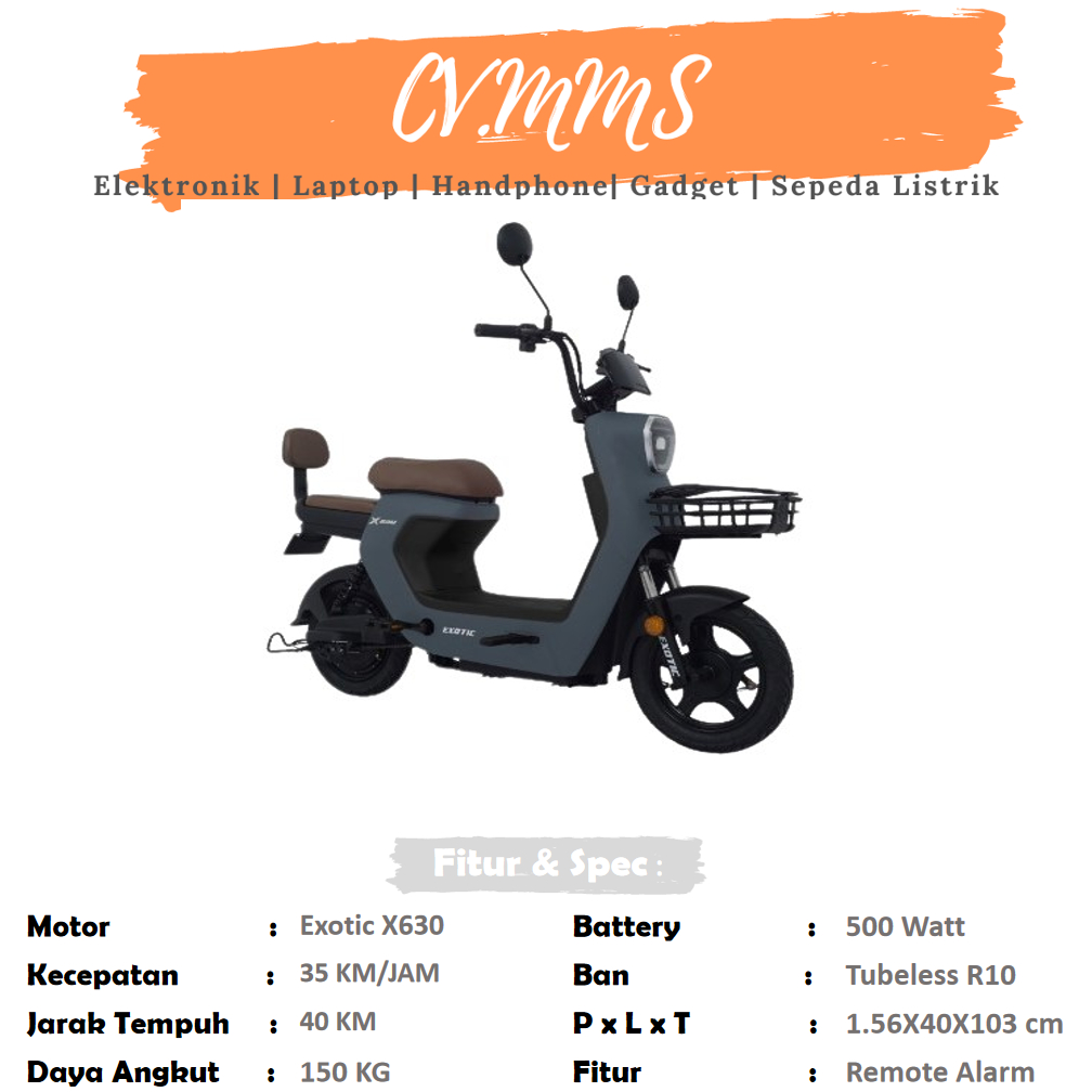Jual Sepeda Listrik Exotic X630 X-630 630 500 Watt | Shopee Indonesia