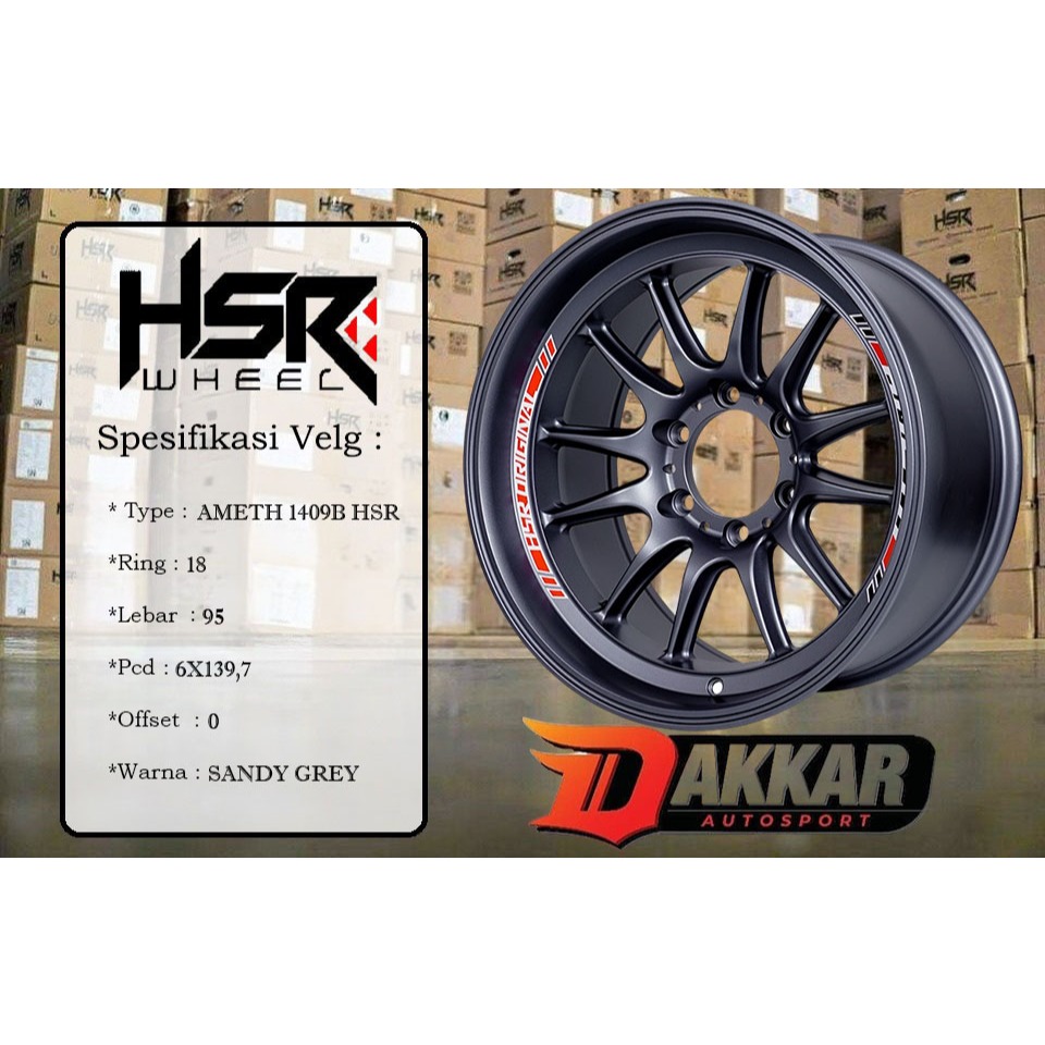 Jual velg racing pajero ring 18 hsr ameth r18 lebar 9,5 et0 untuk ...