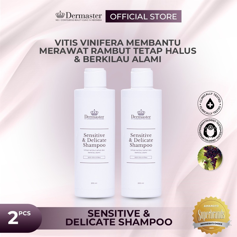 Jual Dermaster Sensitive & Delicate Shampoo (2 Pcs) - 200 ml (Exp Agustus 2025) | Shopee Indonesia