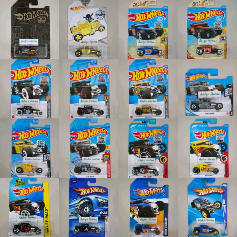 Jual hotwheels hot wheels bone shaker factory sealed short card larry wood 50th anniversary ...