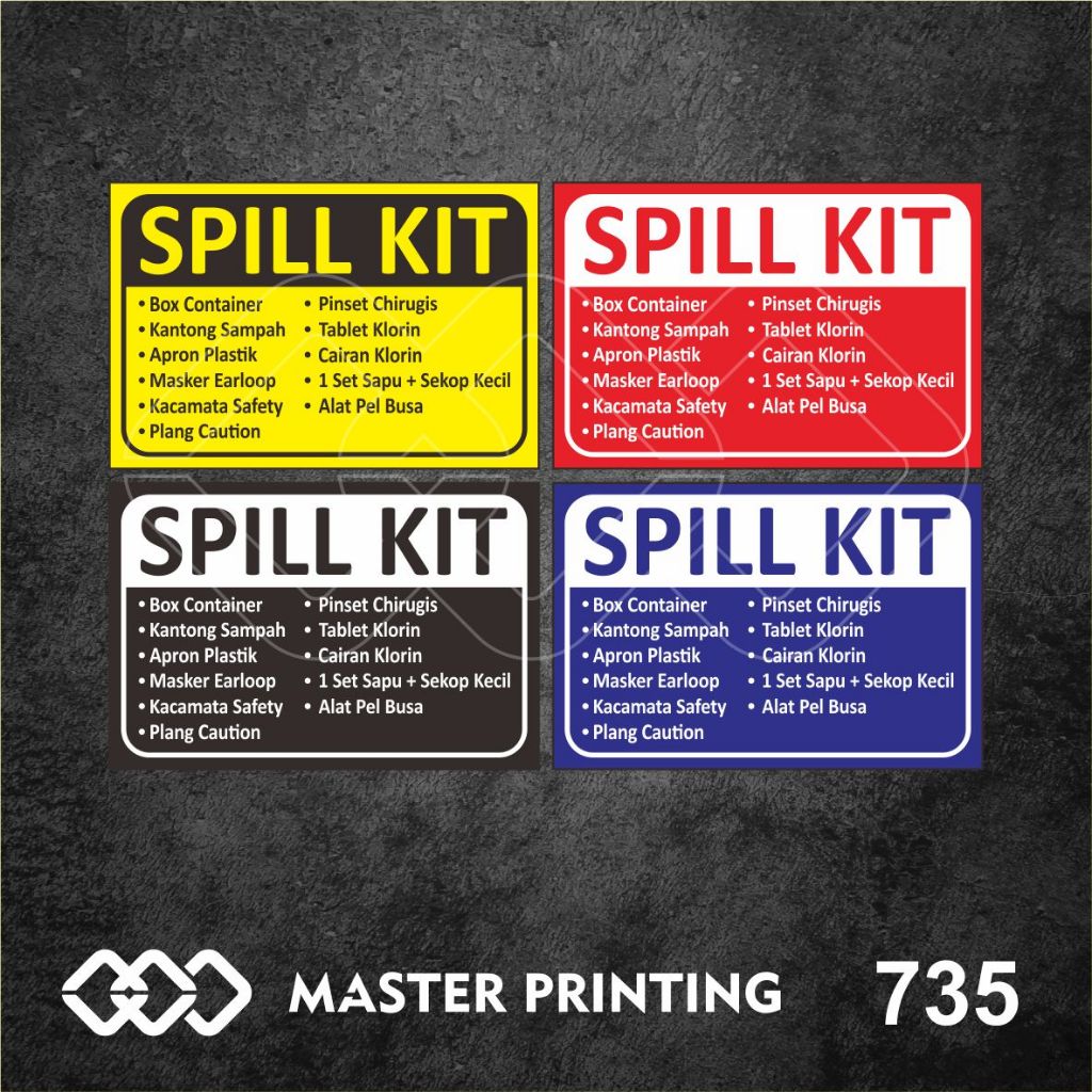 Jual 735 - Stiker Spill Kit, Sticker Vinyl, Ritrama, Premium, Tahan Air ...