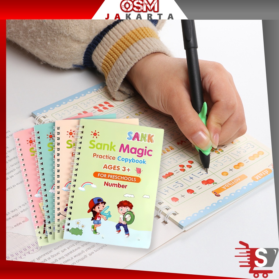 Jual Real Promotion OSM JKT 5957 SANK Magic Practice Book 1 Set Isi 4 Buku Belajar Anak Pulpen ...