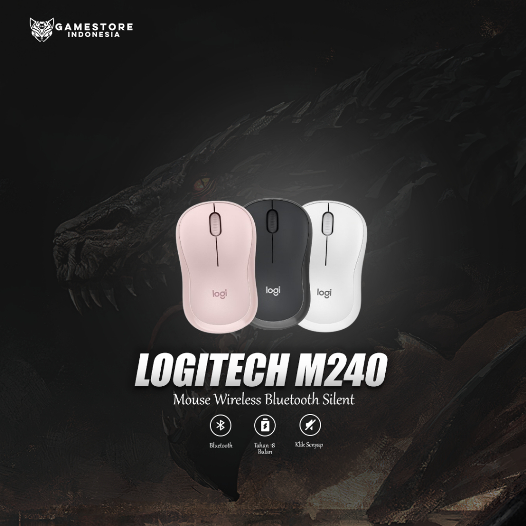 Jual Logitech M240 Mouse Wireless Bluetooth Silent, Ringkas, Portabel ...