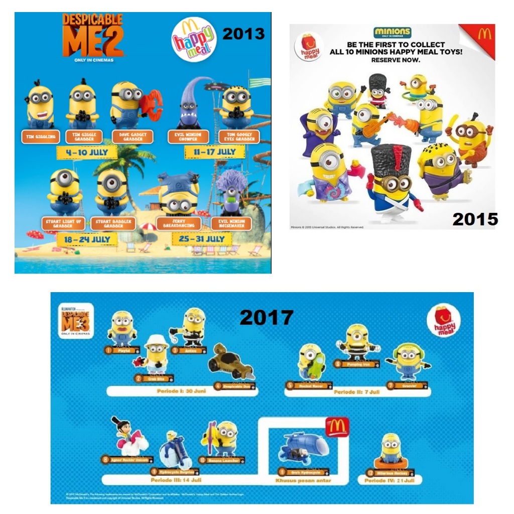Jual Mainan Anak Hadiah Happy Meal Meals McD McDonald McDonalds Minions Minion Movie 2015 ...