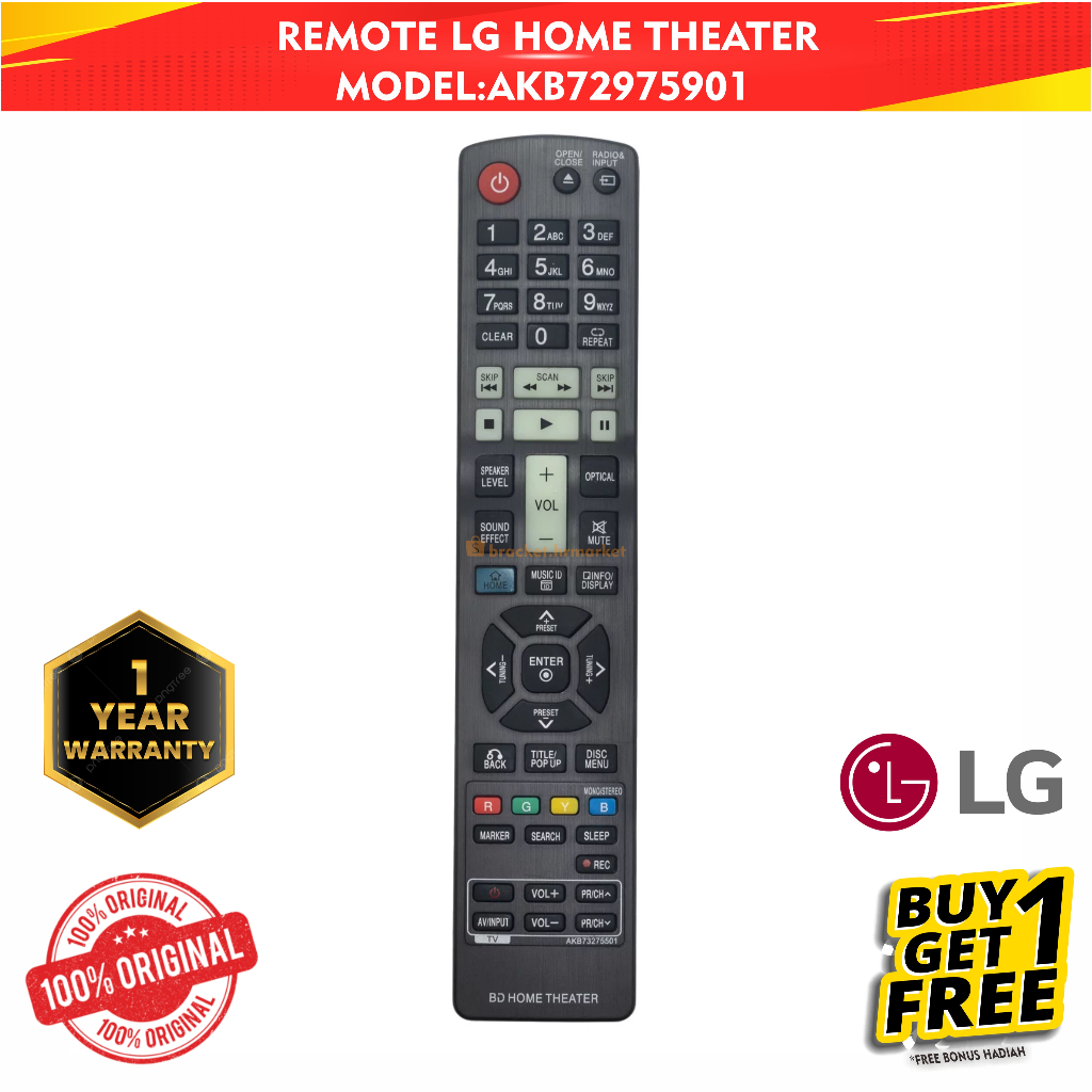 Jual Remote Home Theatre LG Remot TV Home Theatre 100% Ori Quality ...