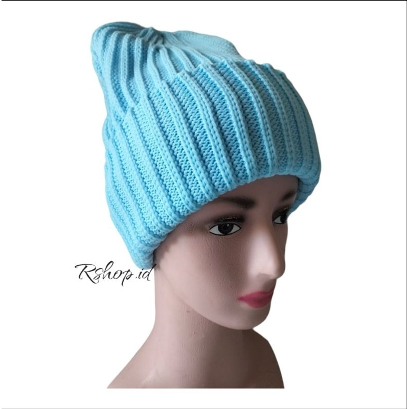 Jual KUPLUK RAJUT BIRU PRIA WANITA BAHAN PREMIUM | Shopee Indonesia