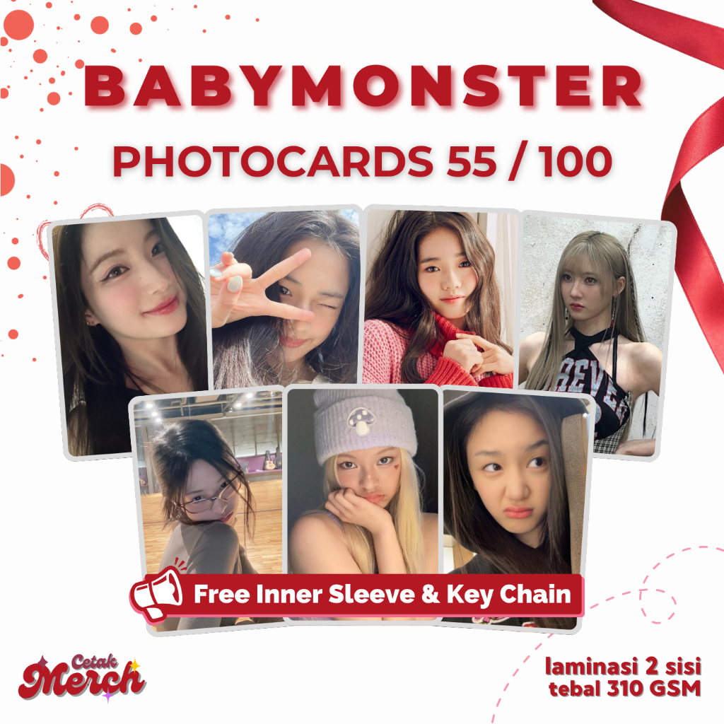 Jual Photocard BABYMONSTER Unofficial isi 55 100 Pcs LOMO CARD PC BABY ...