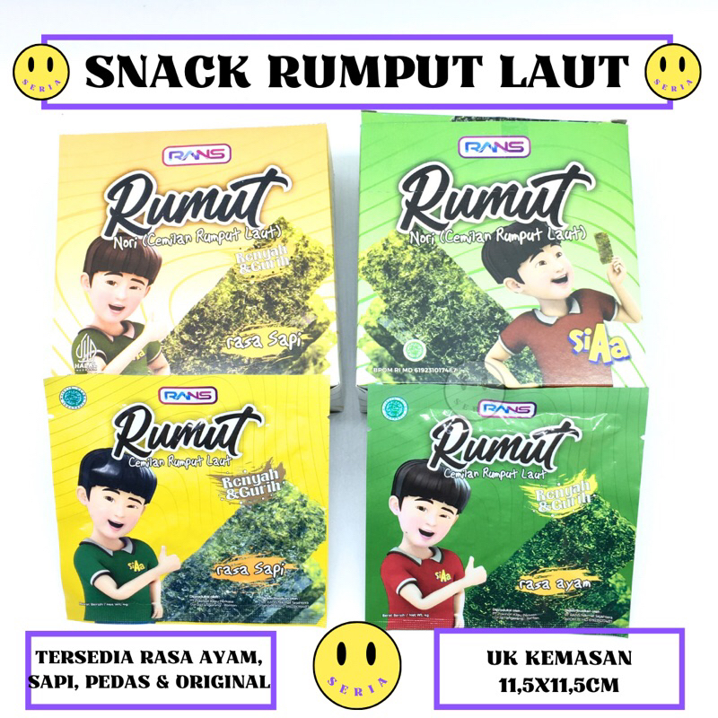 Jual Nori Rumut Si AA RANS 1 BOX isi 12 PCS - Cemilan Rumput Laut ...