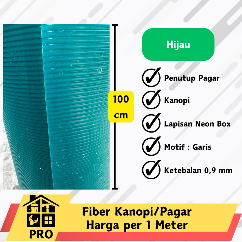 Jual Fiber TEBAL Penutup Pagar Kanopi 0,9mm 0.9 0,9 mm Fibre | Shopee ...