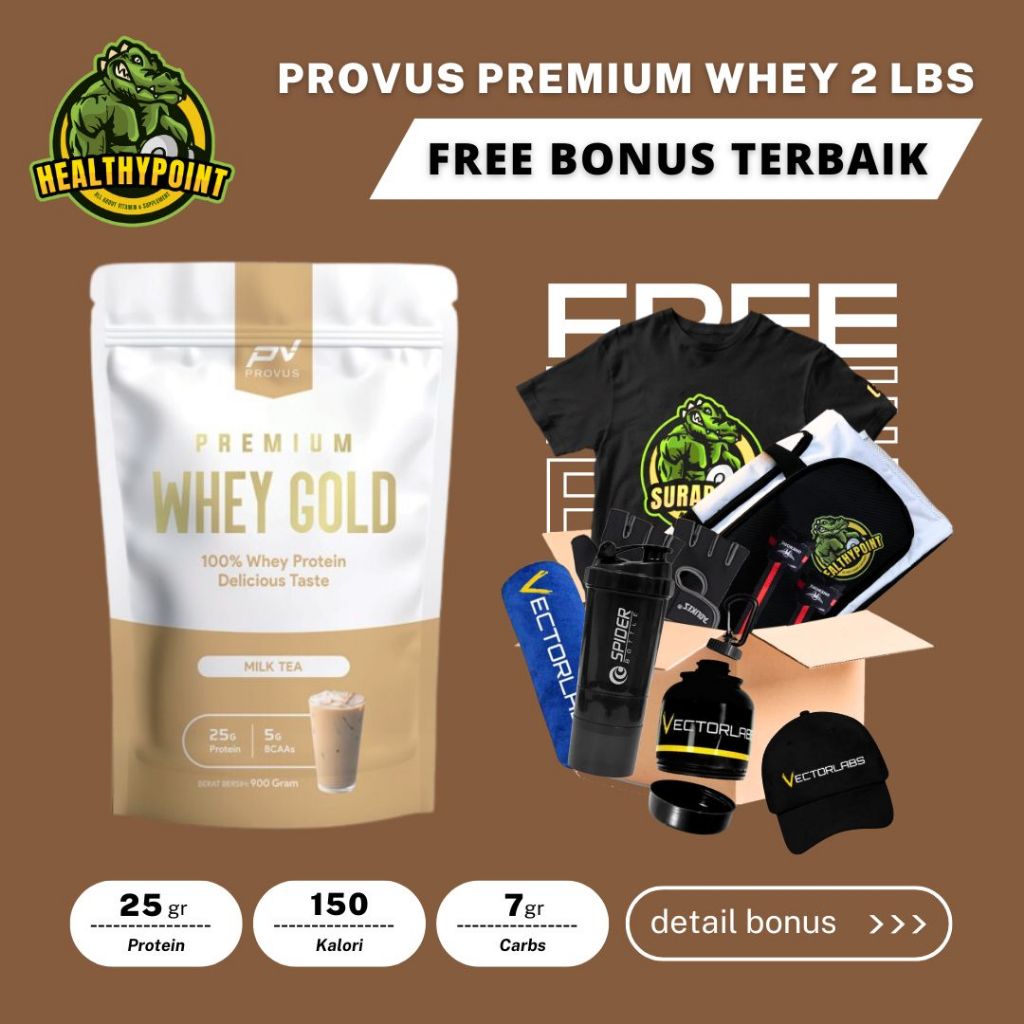 Jual Provus Premium Whey Gold 2 Lbs 900 Gram Susu Protein Concentrate ...
