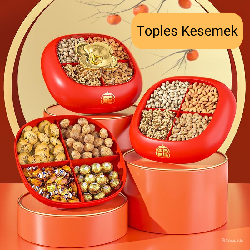 Jual Toples Permen Kue Bentuk Kesemek Wadah Snack Buah Coklat 25 cm ...