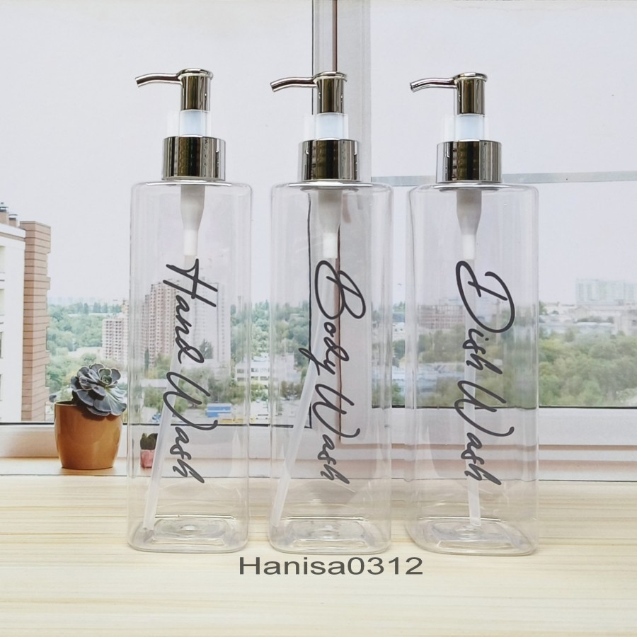 Jual Botol Sabun Cair Travel 500ml Kotak Bening Luxury Silver Botol Isi ...
