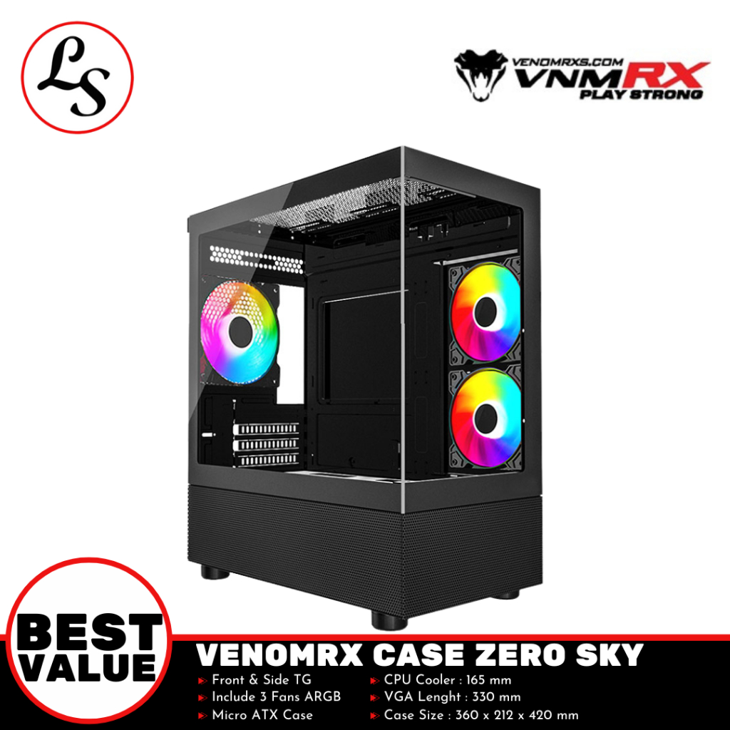 Jual VENOMRX Case Zero Sky Include 3 Fans ARGB | Shopee Indonesia
