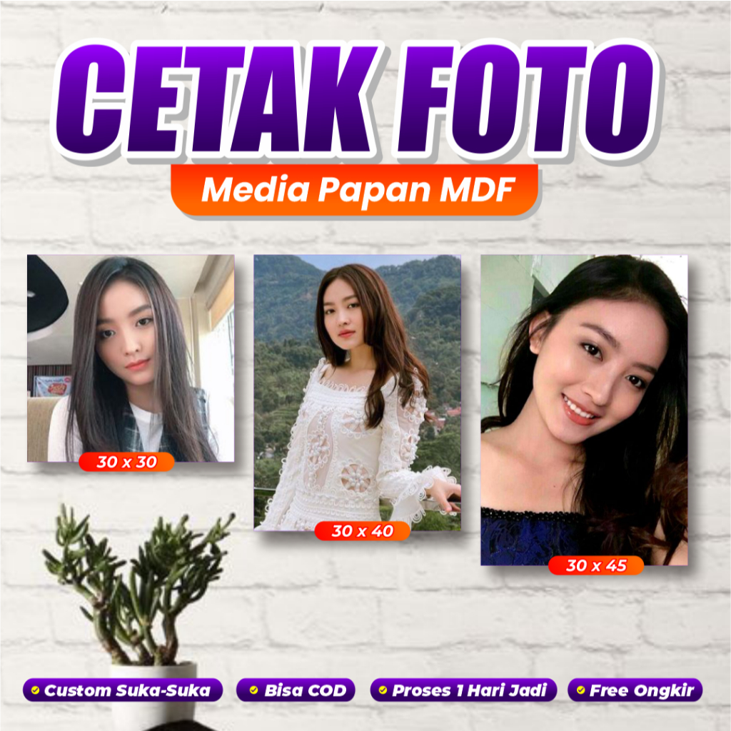 Jual PROSES CEPAT - CETAK FOTO UK 17R - MEDIA PAPAN MDF 30 x 40 cm | Shopee Indonesia