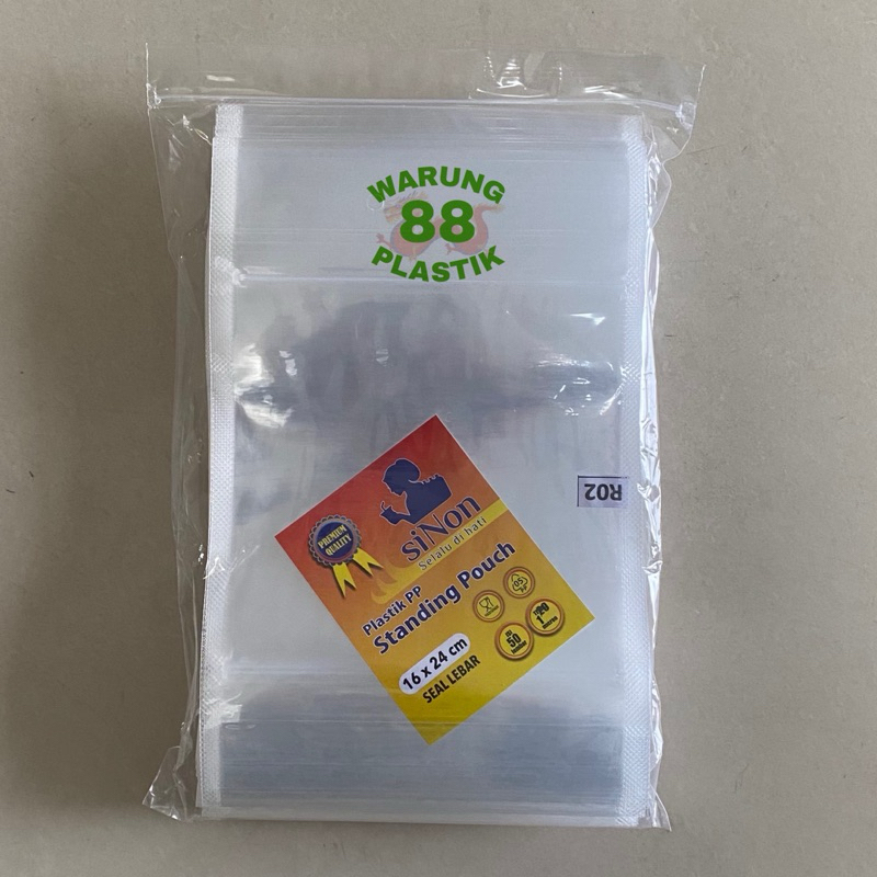 Jual (50 PCS) STANDING POUCH 16X24 | PLASTIK ZIPLOCK | PLASTIK SNACK ...