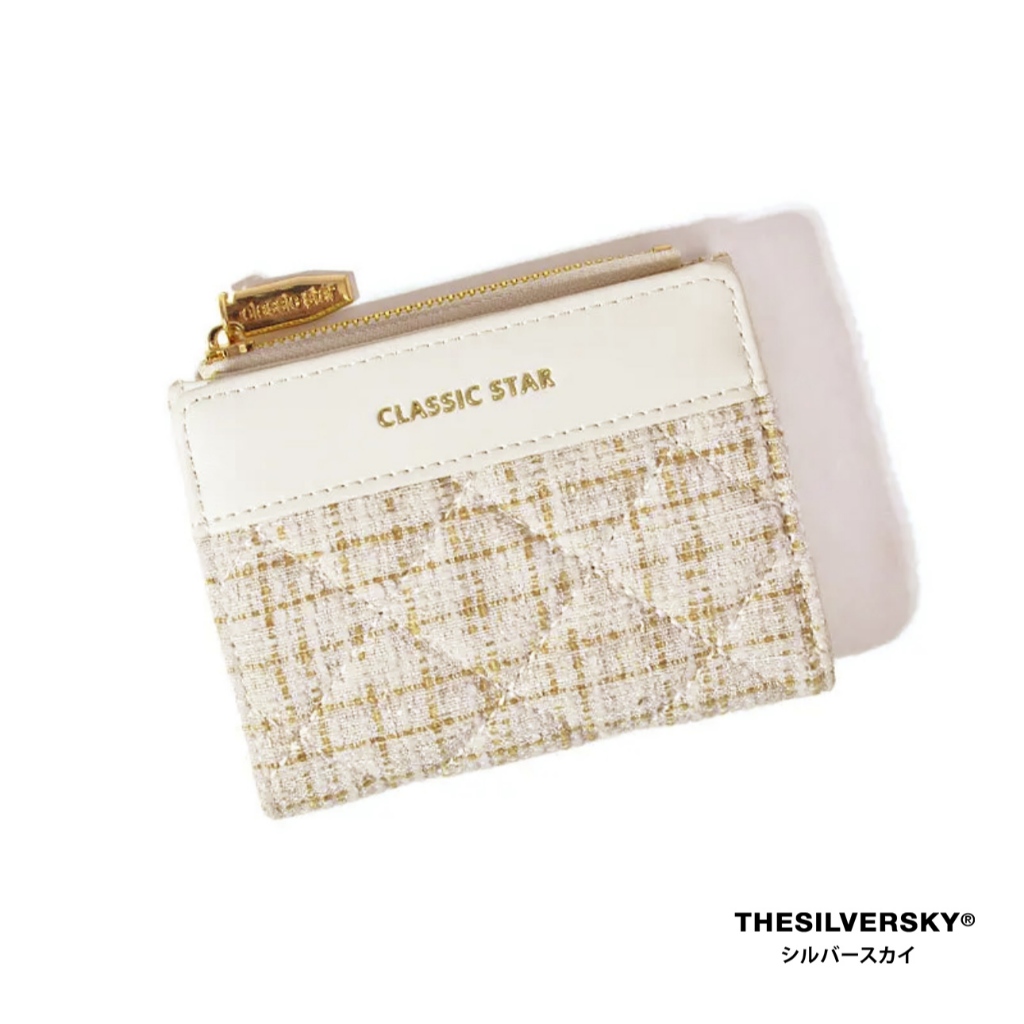 Jual Thesilversky Star Tweed Wallet Classic Premium Dompet Wanita Card ...