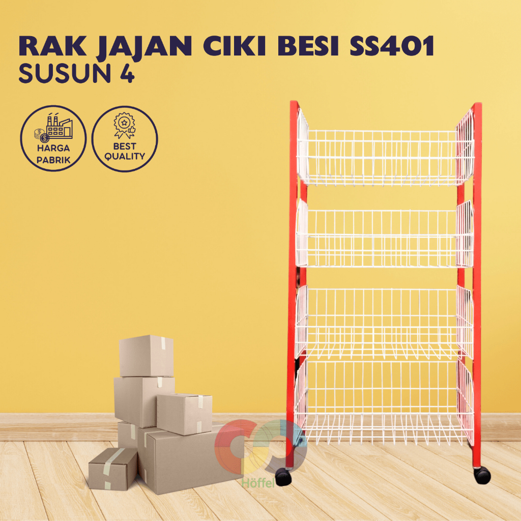 Jual Rak Ciki Besi Serbaguna Susun 4 Roda 401 - Rak Minimarket / Rak ...