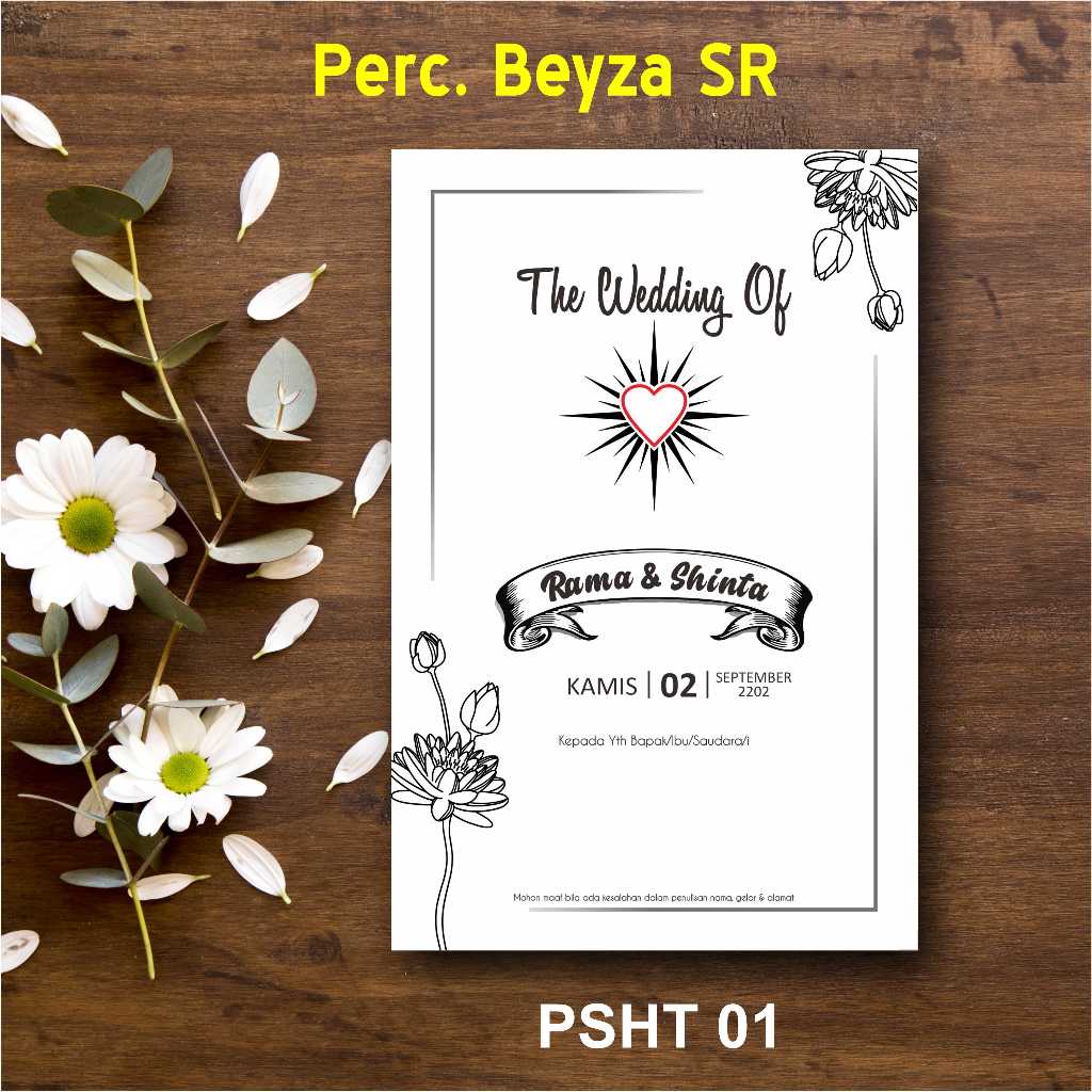 Jual (50 pcs) Undangan Pernikahan Model PSHT Simpel Murah Proses Cepat ...