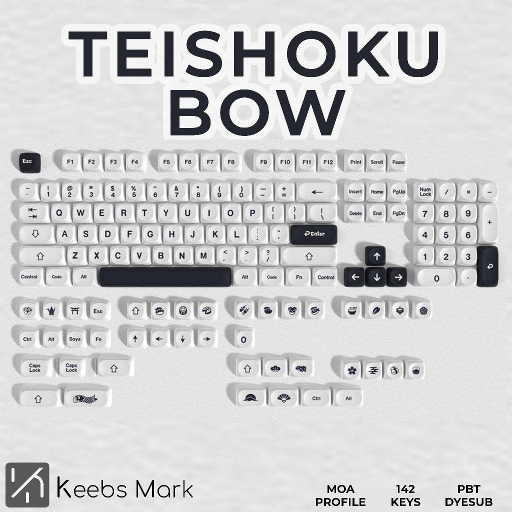 Jual BOW Teishoku MOA Profile Keycaps PBT Dyesub 142 Keys Mechanical ...